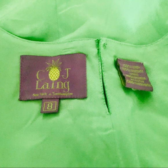 CJ Laing | Tops | New Cj Laing Green And Pink Linen Top 8 Paid 26 ...
